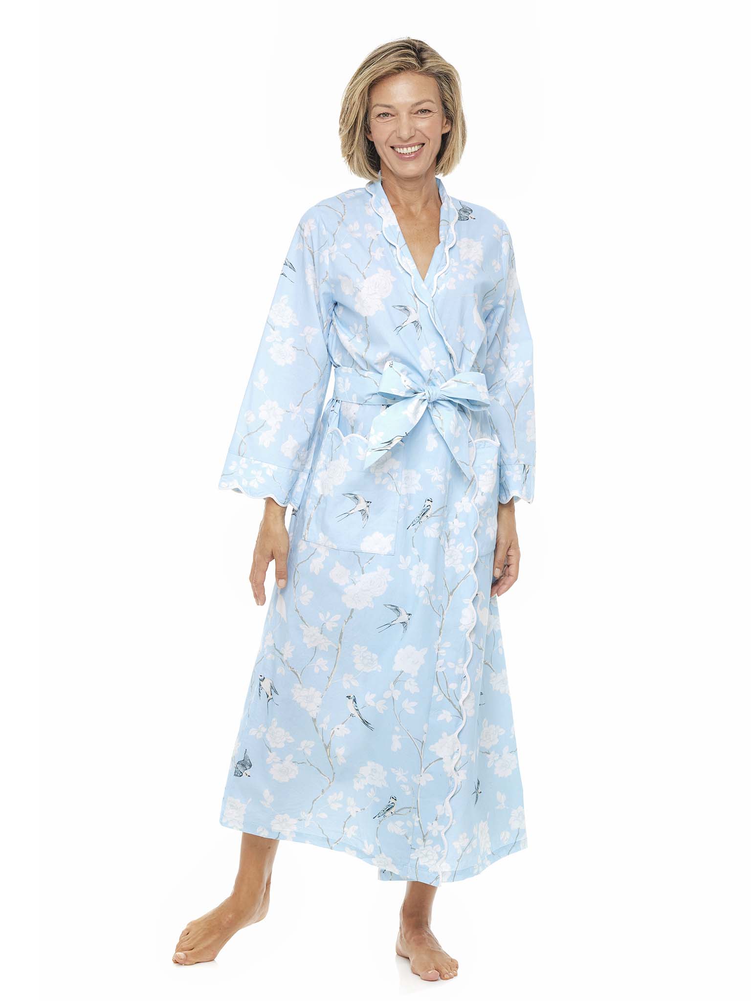 Pale Blue Gardenia Classic Robe – Heidi Carey